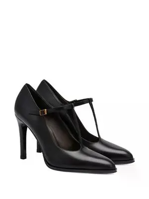 POTAMY T-strap Leather Pumps
