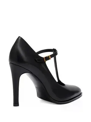 POTAMY T-strap Leather Pumps