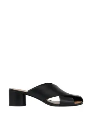 POTAMY Cross-front Logo Mules - Black