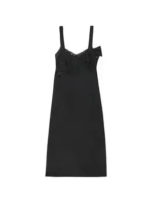 Simone Rocha Bow Sash Lace-detail Midi Dress - Black