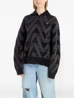 Adidas Patterned Sweatshirt - Black