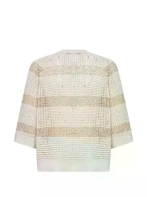 Brunello Cucinelli Sequin Embroidered Striped Sweater