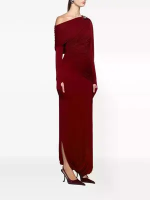 CHATS BY C.DAM Draped Brooch Dress