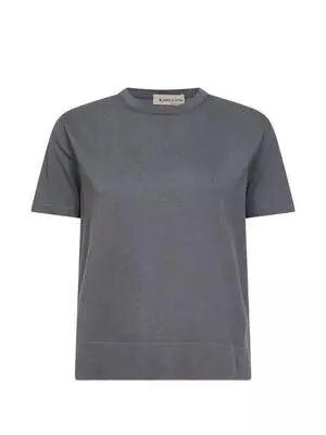 BLANCA VITA Ribbed Short-sleeve Top - Grey