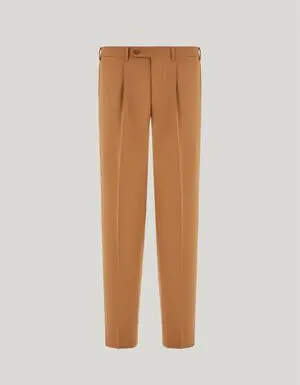 Canali Mustard Pure Impeccabile Wool Regular-fit Pants With Pleat - Yellow