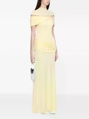 CHATS BY C.DAM Marlene Draped Maxi Dress - Yellow