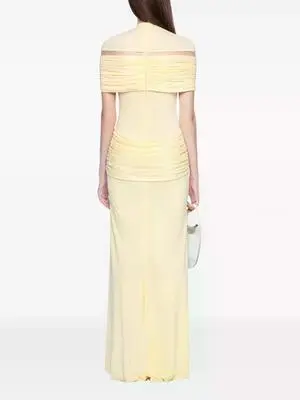 CHATS BY C.DAM Marlene Draped Maxi Dress - Yellow