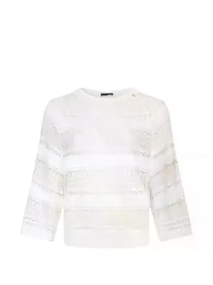Liu Jo Openwork Round-neck Blouse - White