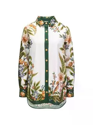 Farm Rio Floral Print Shirt - White