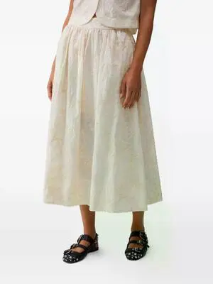 Liu Jo Embroidered Muslin Skirt - Neutrals