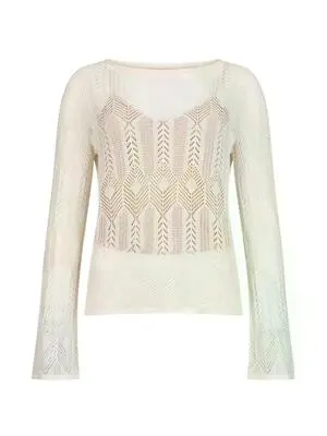 Liu Jo Openwork Wide-neck Jumper - White