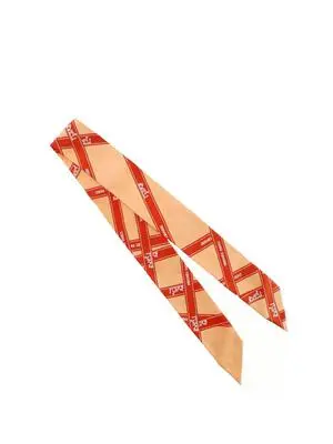 Hermès 2000-2026 Bolduc Silk Twilly Scarf Scarves - Orange