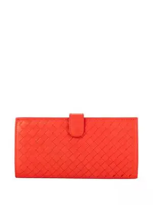 Bottega Veneta Woven Leather Wallet - Red