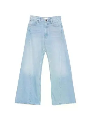 MOTHER Central Seam Wide Leg Jeans - Blue
