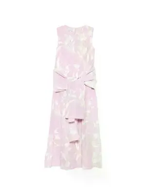 ROSSO 35 Floral Belted Midi Dress - Pink