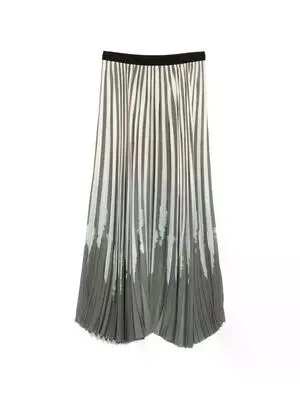 ROSSO 35 Striped Pleated Skirt - Neutrals