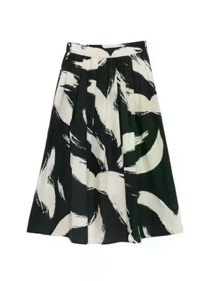 ROSSO 35 Brushstroke Pleated Skirt