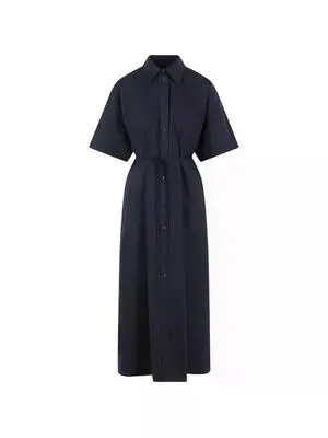 Plan C Buttoned Tie-waist Midi Dress