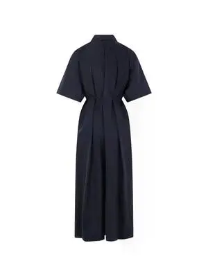 Plan C Buttoned Tie-waist Midi Dress