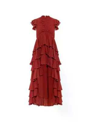 Ruffled Neck Maxi Dresses