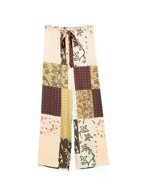 SIEDRES Manoce Floral-detail Trousers - Brown