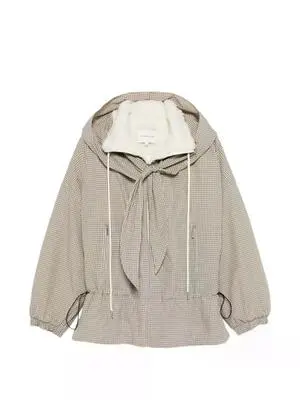 VIKTORIA CHAN Checked Hooded Jacket - Neutrals
