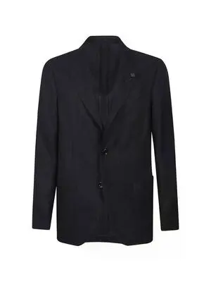 LARDINI Notched-lapels Blazer - Blue