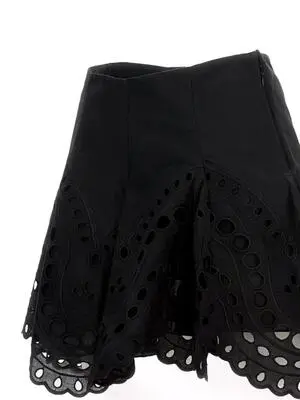 Charo Ruiz Ibiza Sail Scalloped-finish Mini Skirt - Black