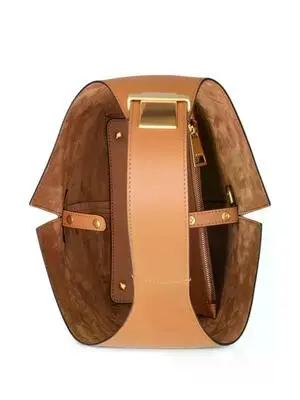 TOD'S Small Folio Leather Shoulder Bag - Brown