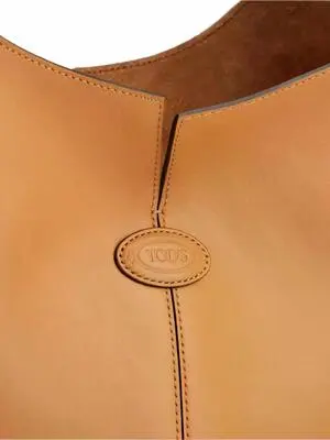 TOD'S Small Folio Leather Shoulder Bag - Brown