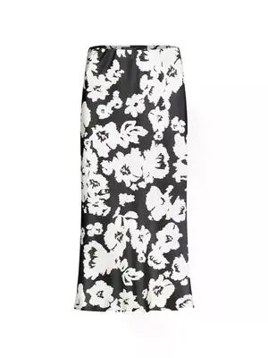 BETTY BARCLAY Floral-print Midi Skirt - Black