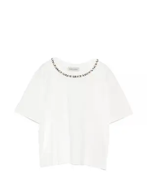 ERMANNO FIRENZE Embellished Crew-neck T-shirt