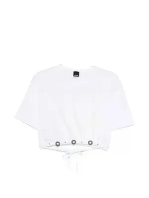 Pinko Eyelet Drawstring T-shirt - White