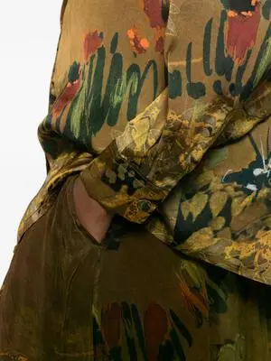 YAVI Floral Print Pleated Skirt