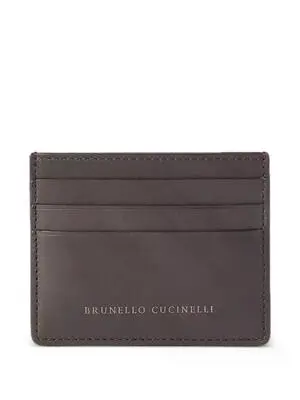 Brunello Cucinelli Calfskin Card Case - Brown