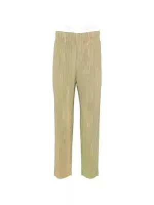 Issey Miyake Pleated Tapered Trousers - Green