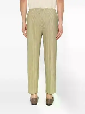 Issey Miyake Pleated Tapered Trousers - Green