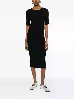 Issey Miyake Pleated Midi Dress - Black