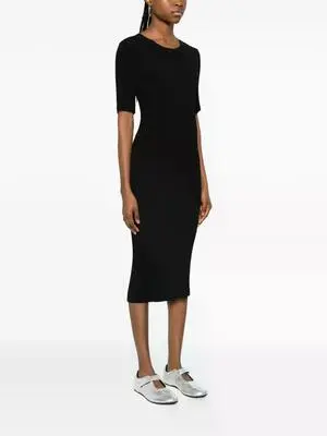 Issey Miyake Pleated Midi Dress - Black