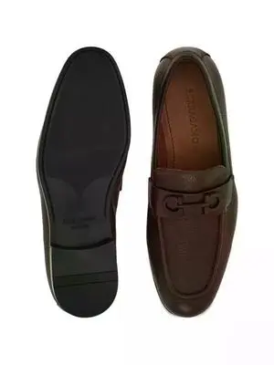 FERRAGAMO Loafers With Gancini Buckle - Brown
