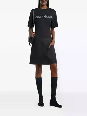 COURREGES Logo-print T-shirt - Black