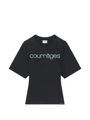 COURREGES Logo-print T-shirt - Black