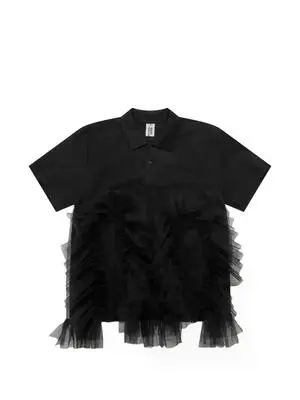 Noir Kei Ninomiya Ruffled Tulle-detail Shirt - Black