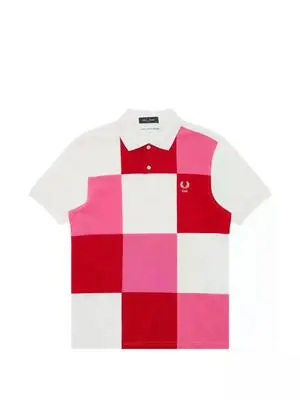 Comme Des Garçons X Fred Perry Checked Polo Shirt - White