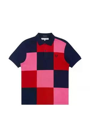 Comme Des Garçons X Fred Perry Checked Polo Shirt - Blue