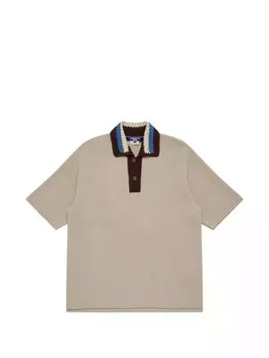Junya Watanabe Crochet-collar Polo Shirt - Neutrals