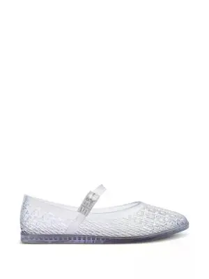 Melissa Harper Buckle-strap Ballet Flats - White