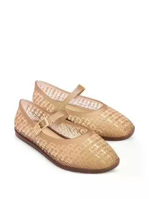 Melissa Harper Buckle-strap Ballet Flats - Neutrals