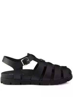 Prada Triangle-logo Sandals - Black