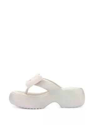 Melissa Free Fuzzy Platform Bow Flip-flops